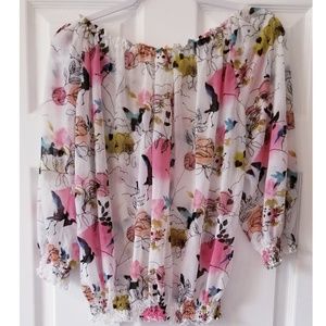 H&M | Tops | Hm Watercolor Floral Top | Poshmark
